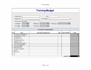 Training Budget Template (Excel)