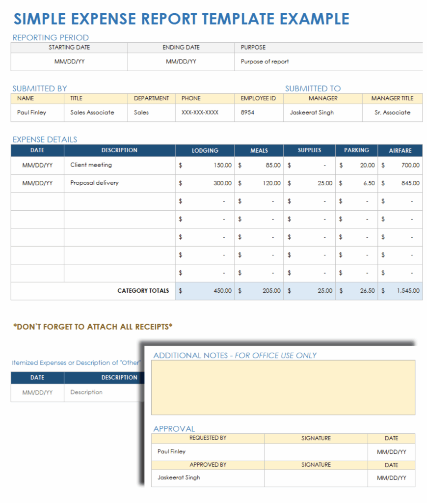 Free Printable Expense Report Form