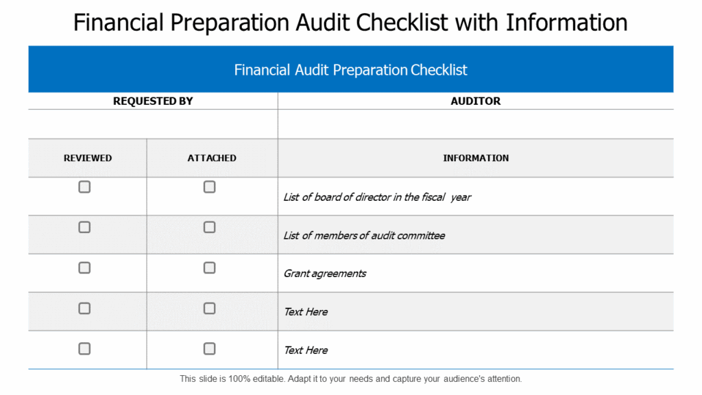 Financial Audit Checklist Template