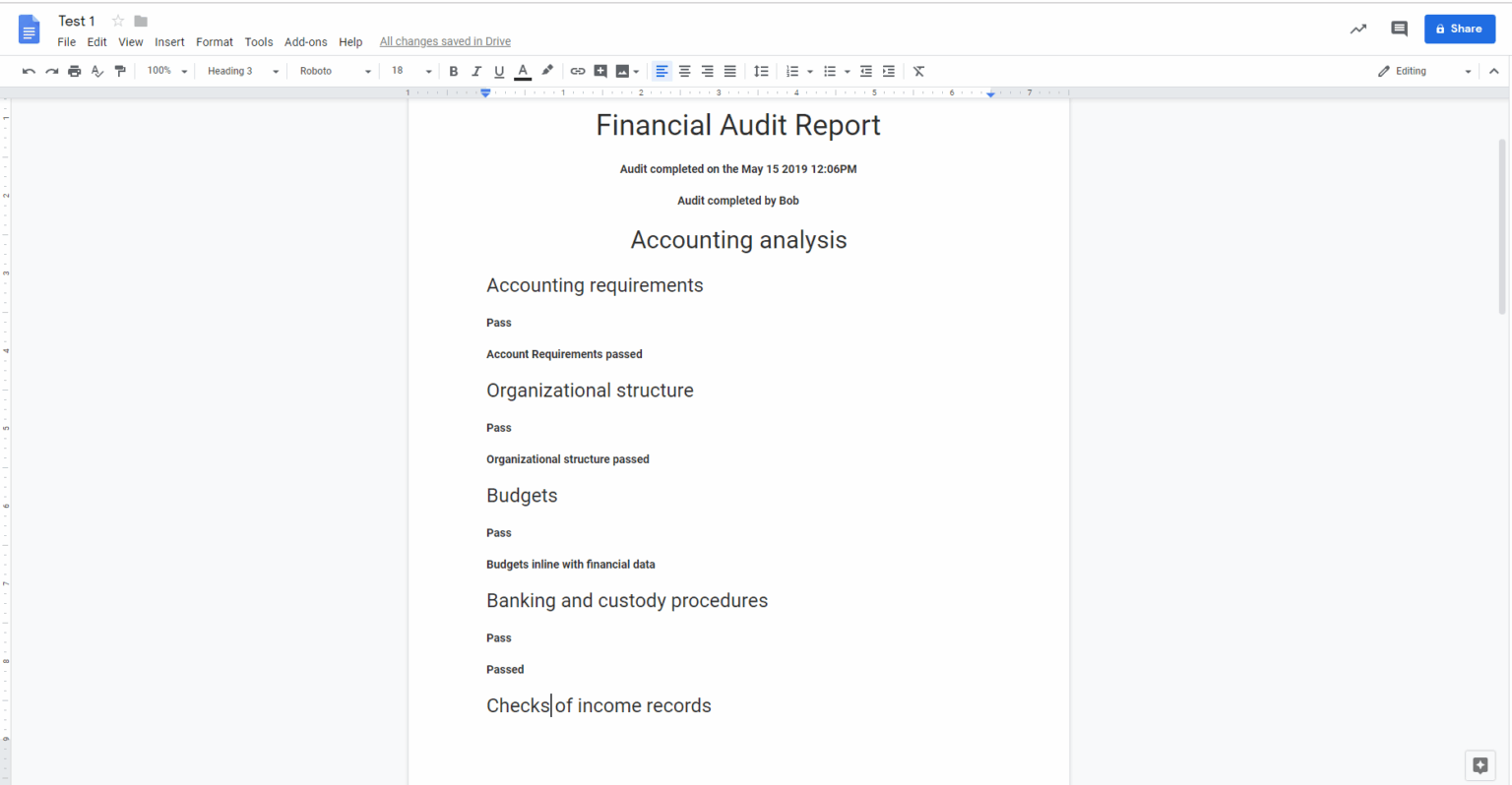 Financial Audit Checklist Template