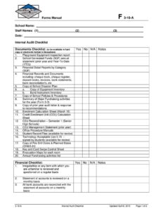 Financial Audit Checklist Template