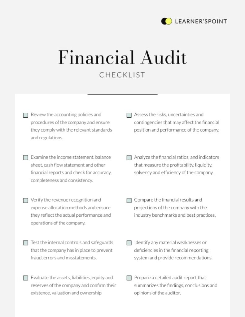 Financial Audit Checklist Template
