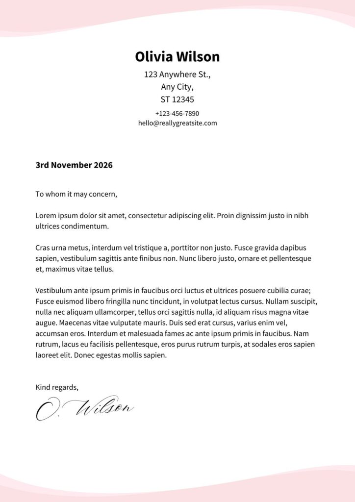 First Job Cover Letter Template (Word)