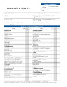 Printable Fleet Vehicle Checklist Template