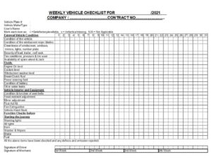 Printable Fleet Vehicle Checklist Template