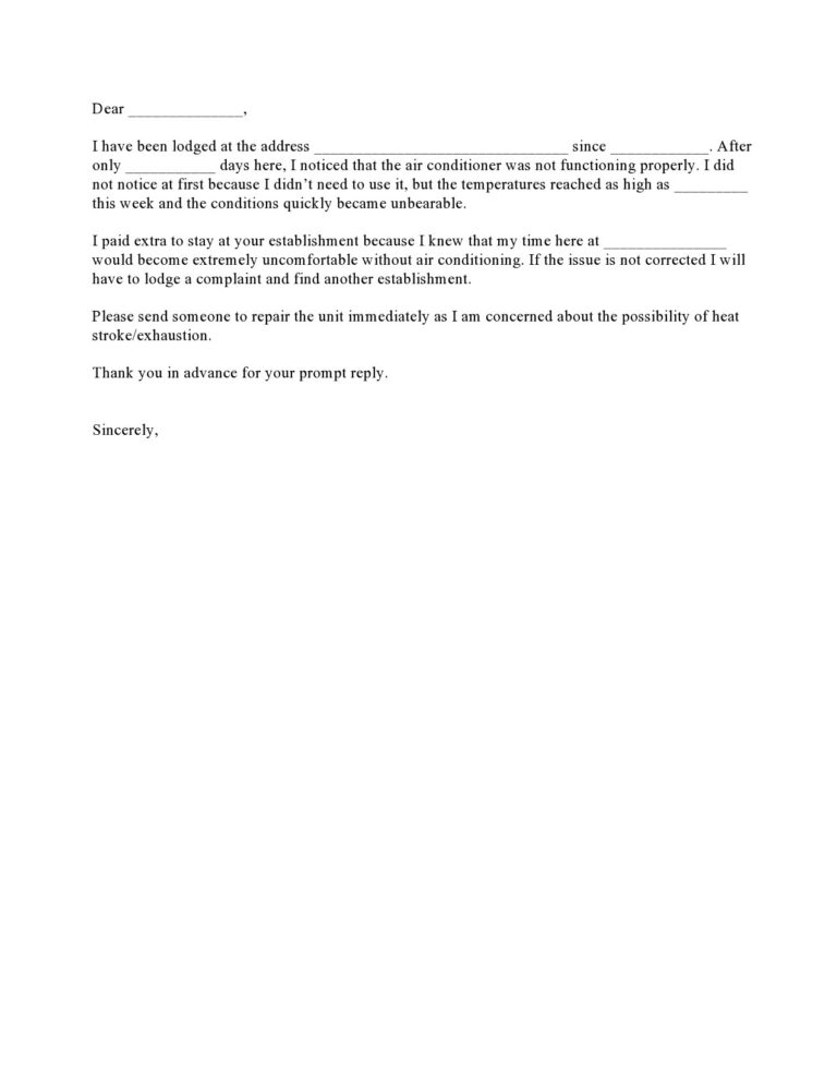 Formal Letter of Complaint Template (Word)