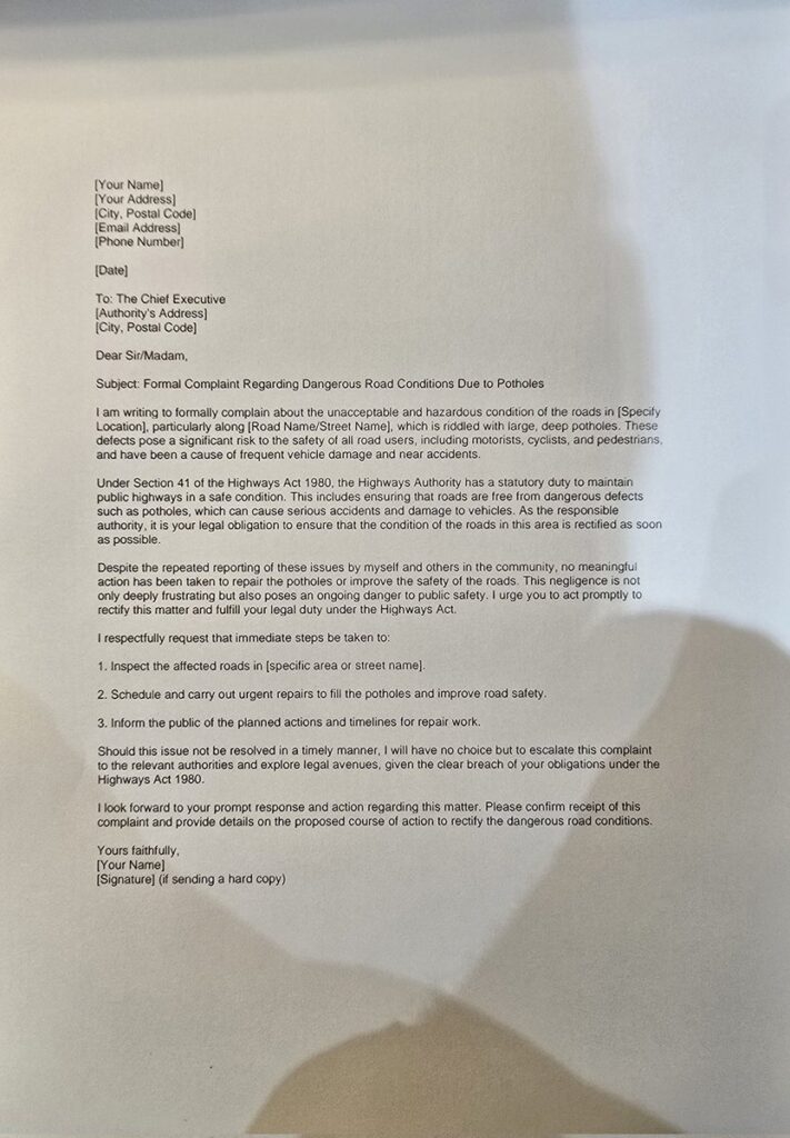 Formal Letter of Complaint Template (Word)