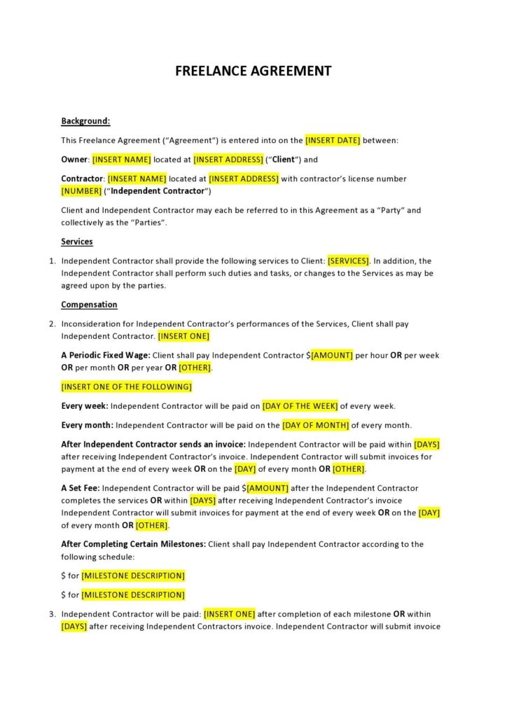 Freelance Contract Template