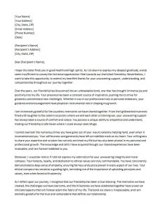 Friendship Thank You Letter Template (Word)