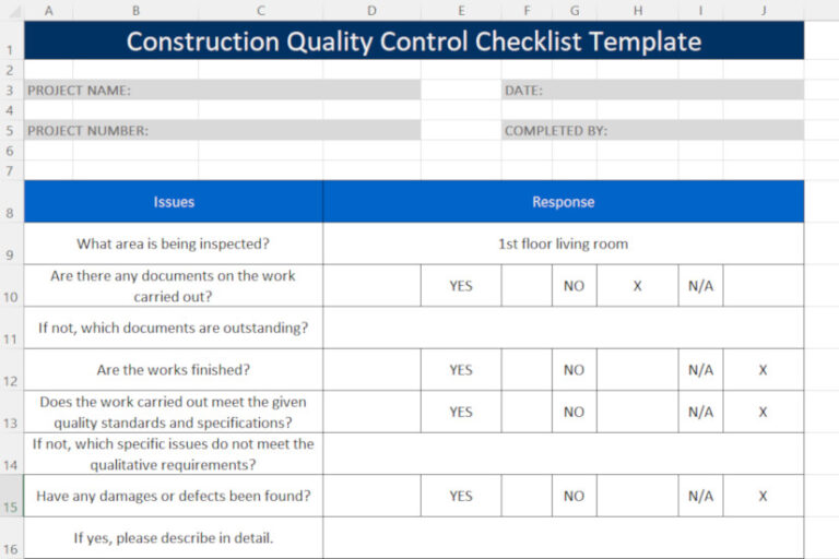 Furniture Quality Control Checklist Template