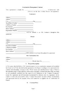 General Contractor Agreement Template