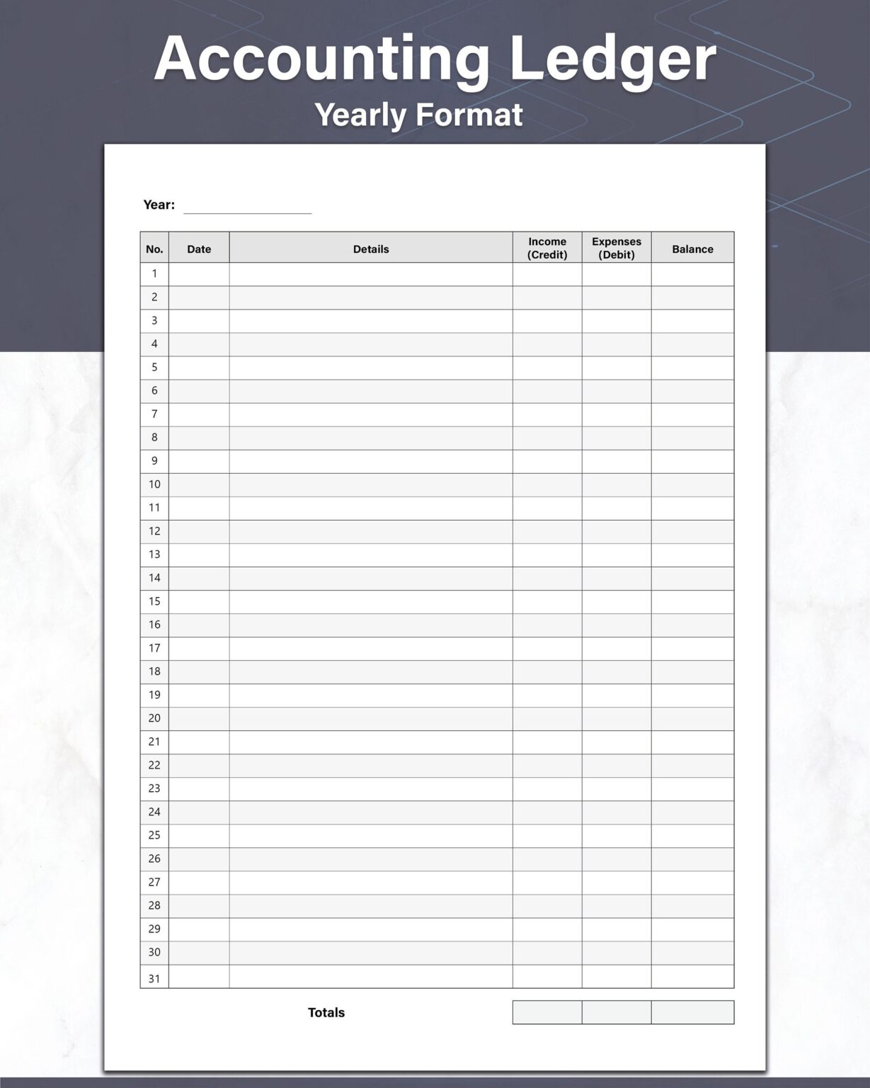 General Ledger Template (Excel)