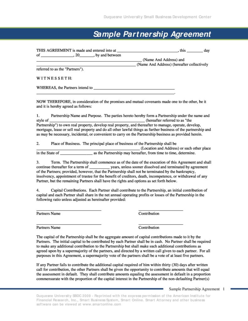 General Partnership Agreement Template
