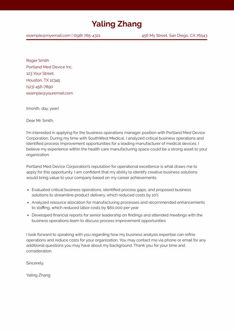 Generic Cover Letter Template (Word)