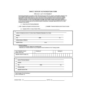 Printable Generic Direct Deposit Form
