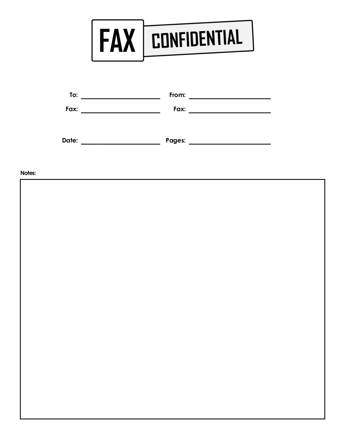 Generic Fax Cover Sheet Template