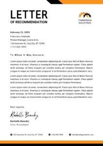 Generic Letter of Recommendation Template (Word)