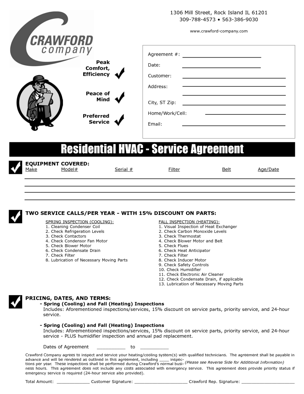 HVAC Service Agreement Template