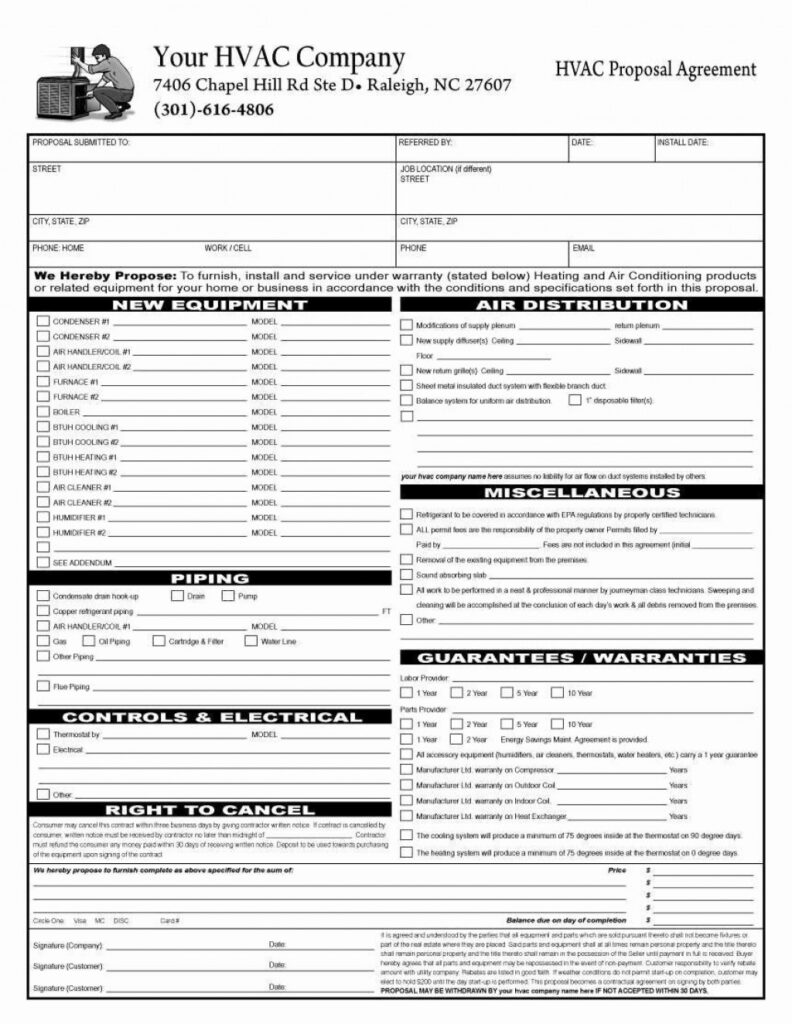HVAC Service Agreement Template