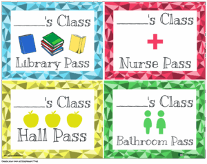 Free Printable Hall Passes Template