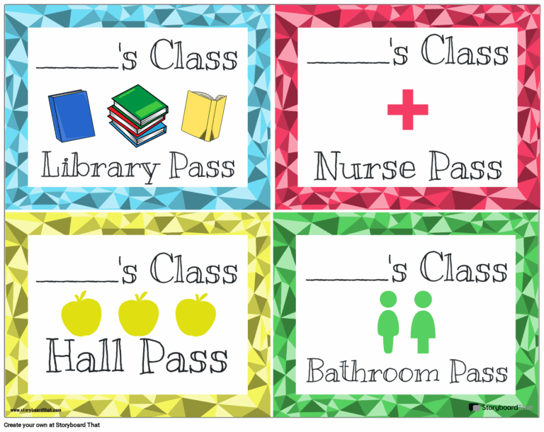 Free Printable Hall Passes Template
