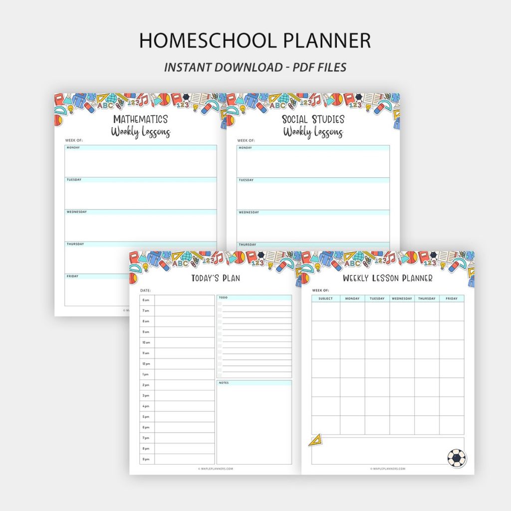 Printable Homeschool Daily Planner Template