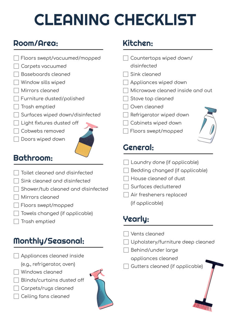 Printable House Cleaning Checklist Template