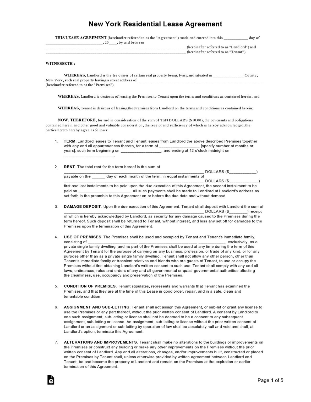 House Lease Agreement Template (Word)