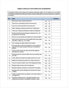 Printable Housekeeper Checklist Template