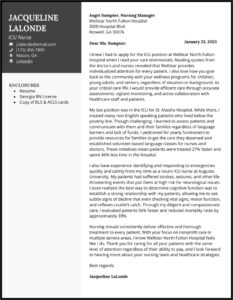 Free Printable ICU Nurse Cover Letter Template