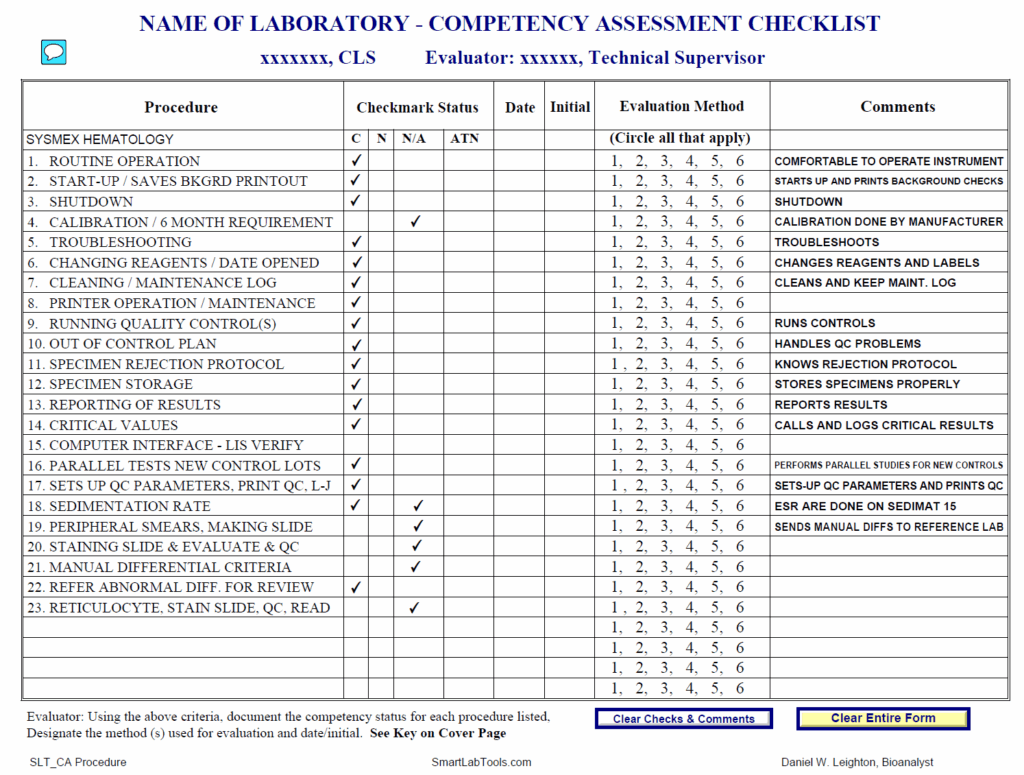 Printable IT Assessment Checklist Template