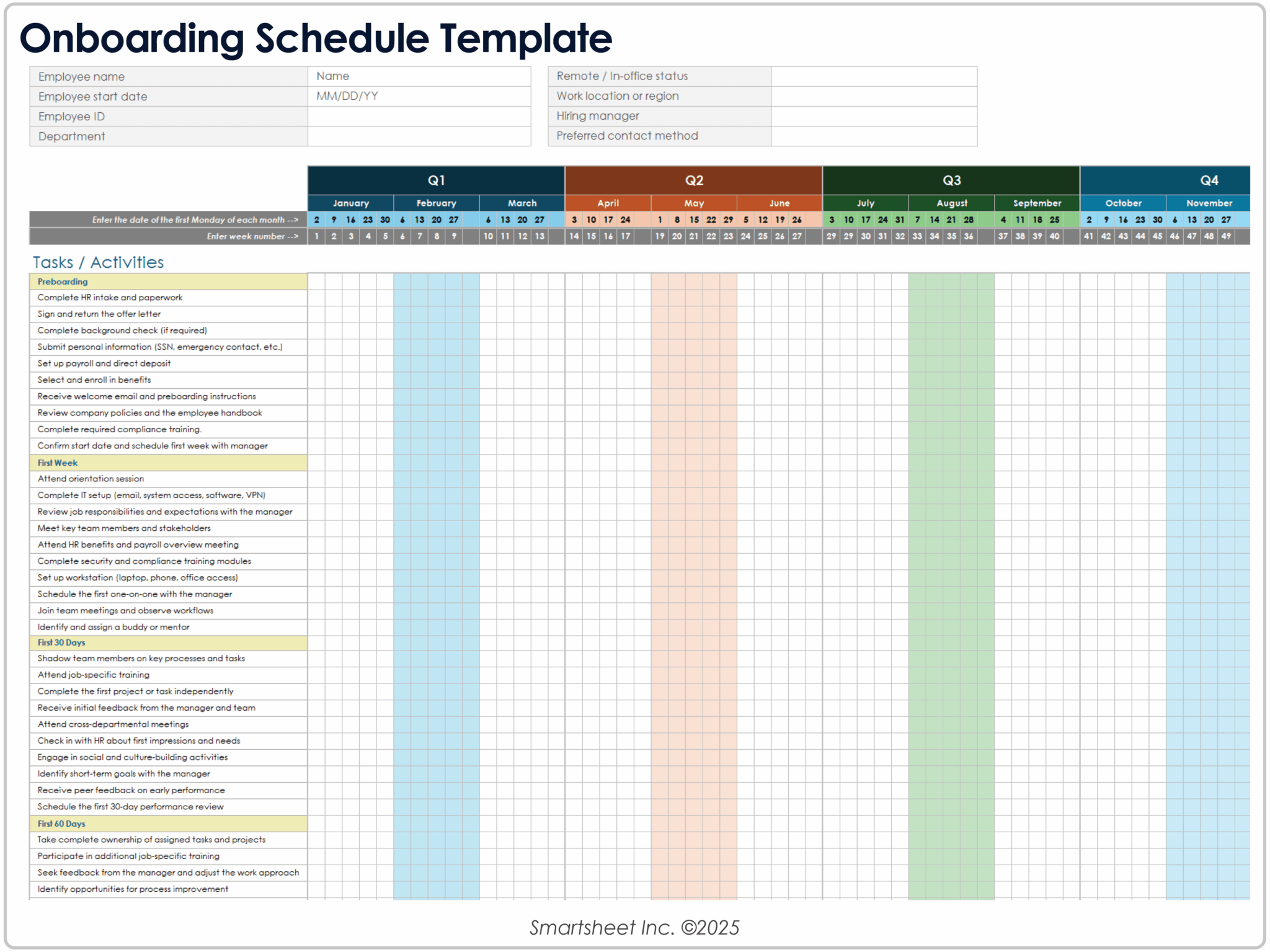 IT New Employee Checklist Template