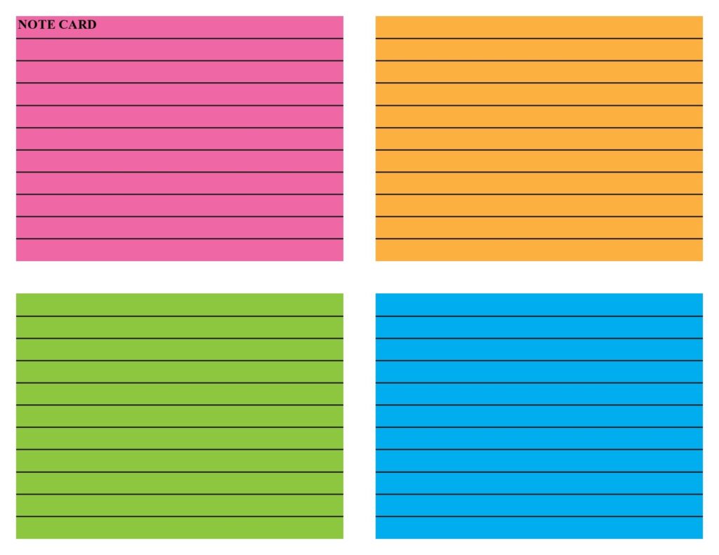 Free Printable Index Card Template