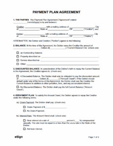 Installment Payment Agreement Template