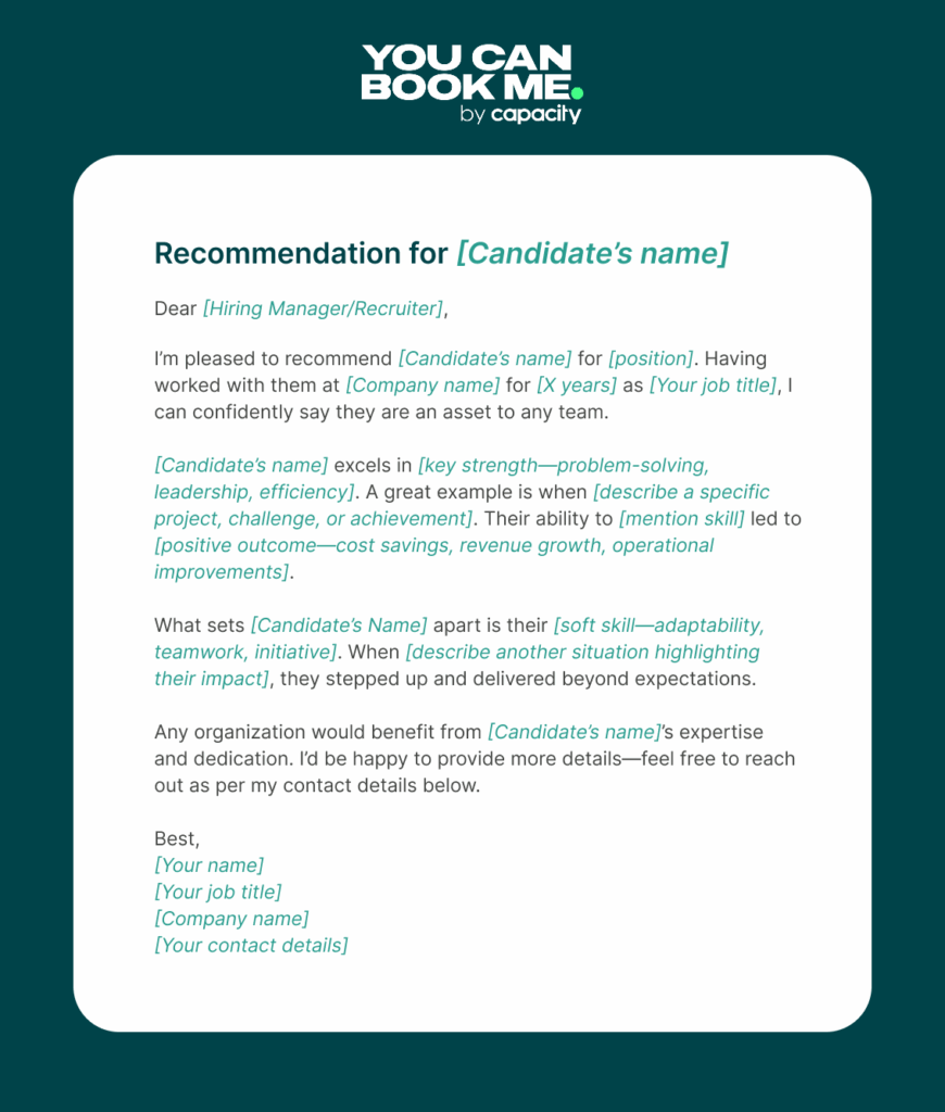 Editable Job Reference Letter Template