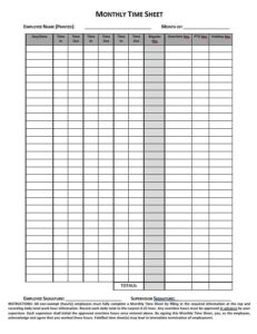 Free Printable Job Timesheet Template