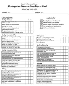 Kindergarten Report Card Template