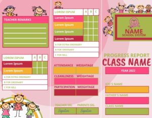 Kindergarten Report Card Template