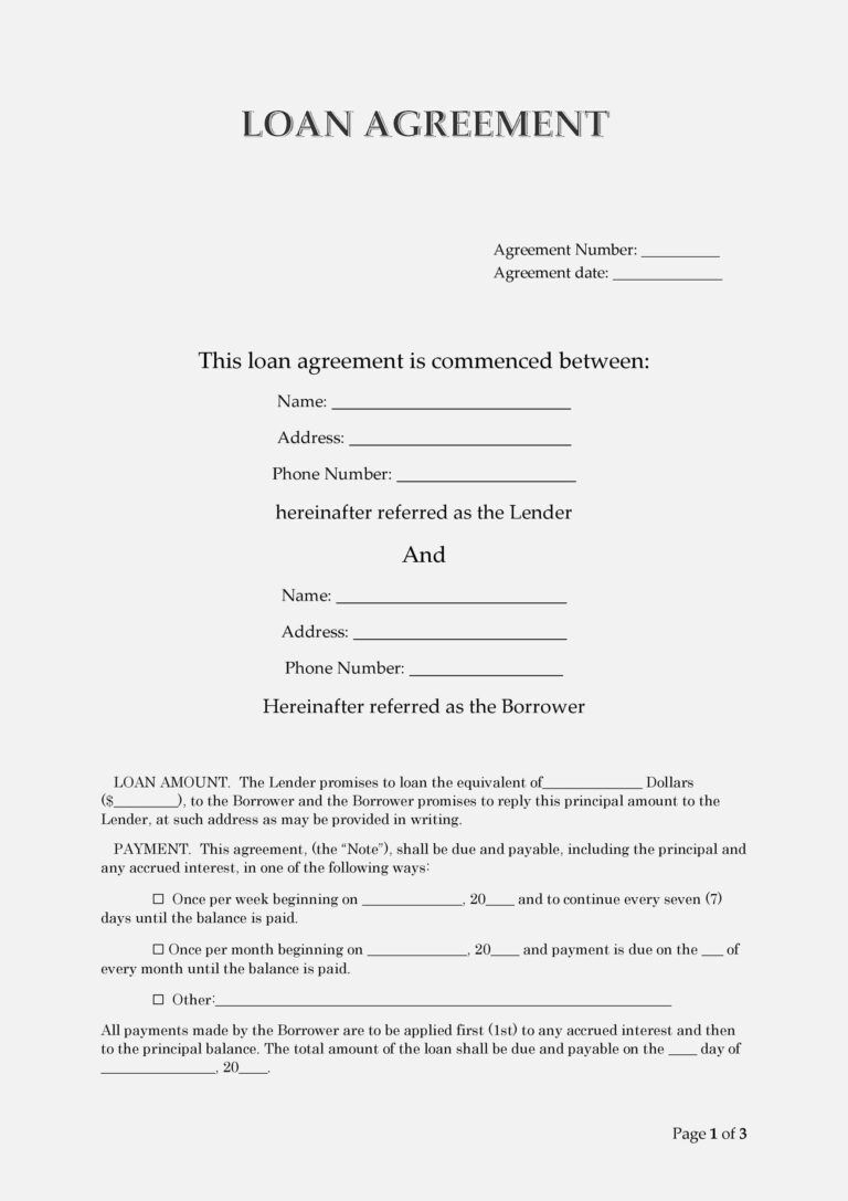 Loan Agreement Template