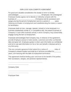 Non-competition Agreement Template