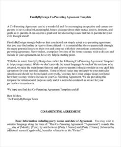 Parenting Agreement Template