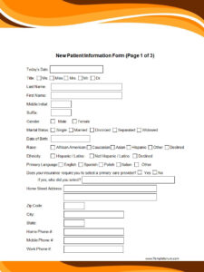 Free Printable Patient Registration Form