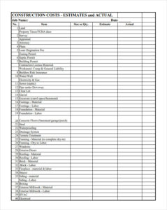 Construction Cost Estimate Template (Excel)