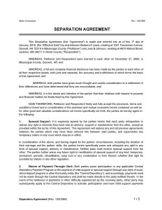 Printable Separation Agreement Template