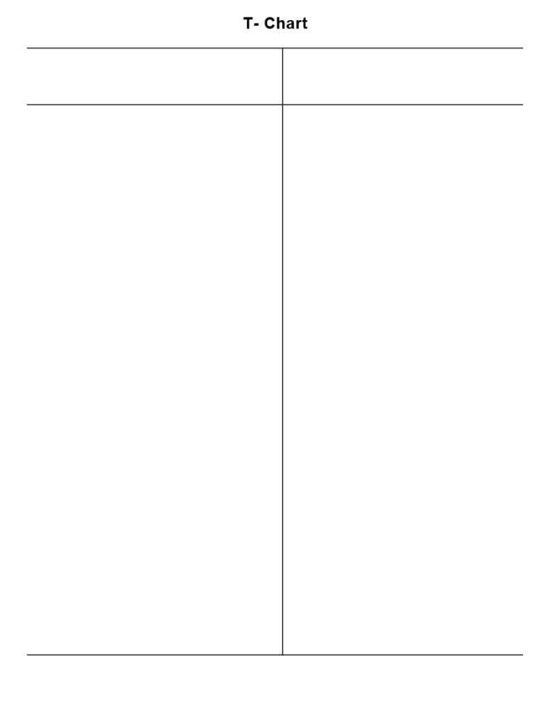 Printable T-chart Template