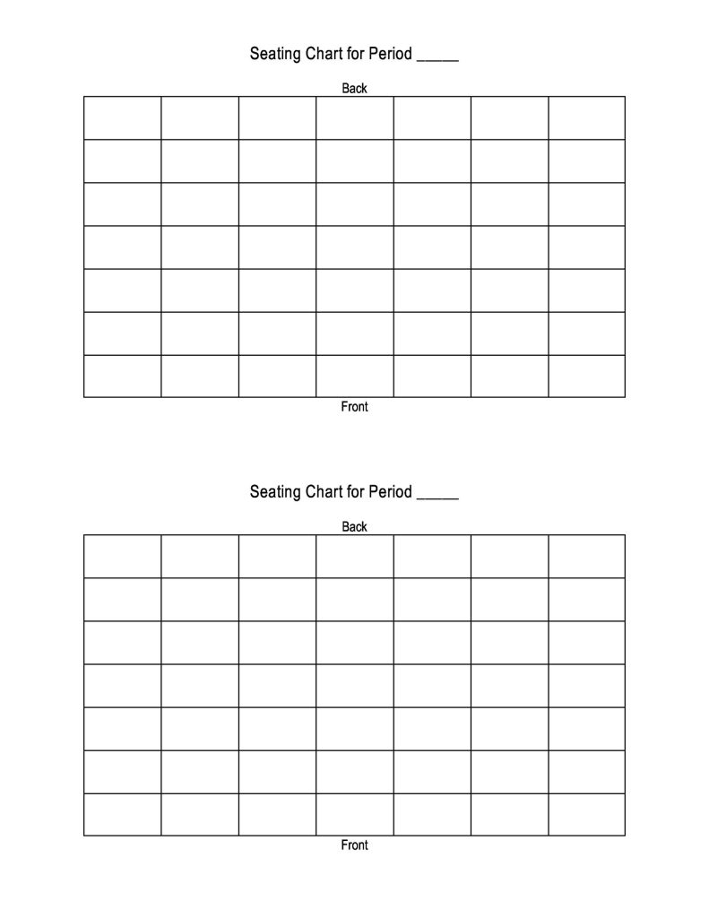 Printable Table Seating Chart Template