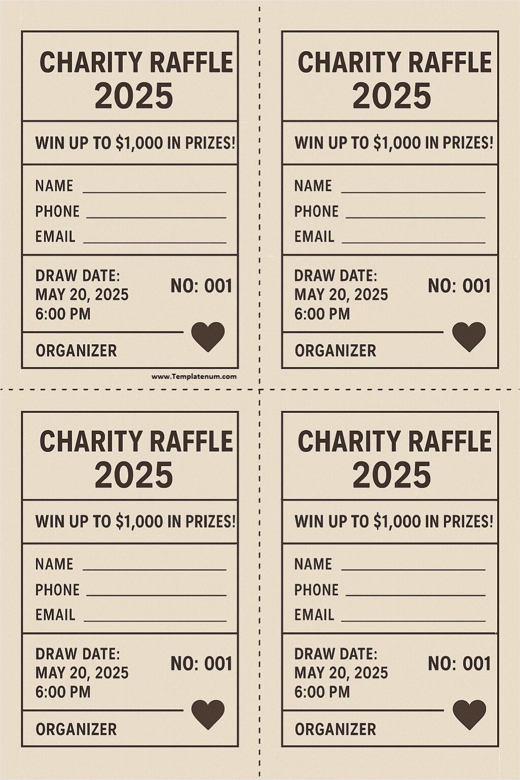 Free Customizable Raffle Ticket Template