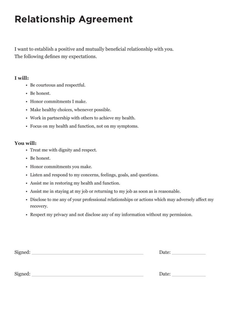 Relationship Agreement Template