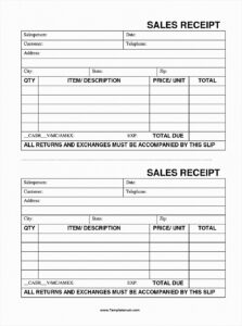 Free Printable Sales Receipt Template