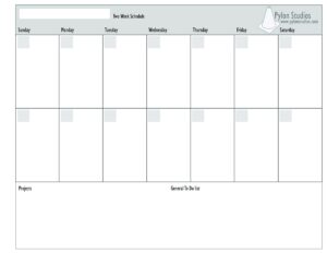 Free Printable 2-Week Calendar Template